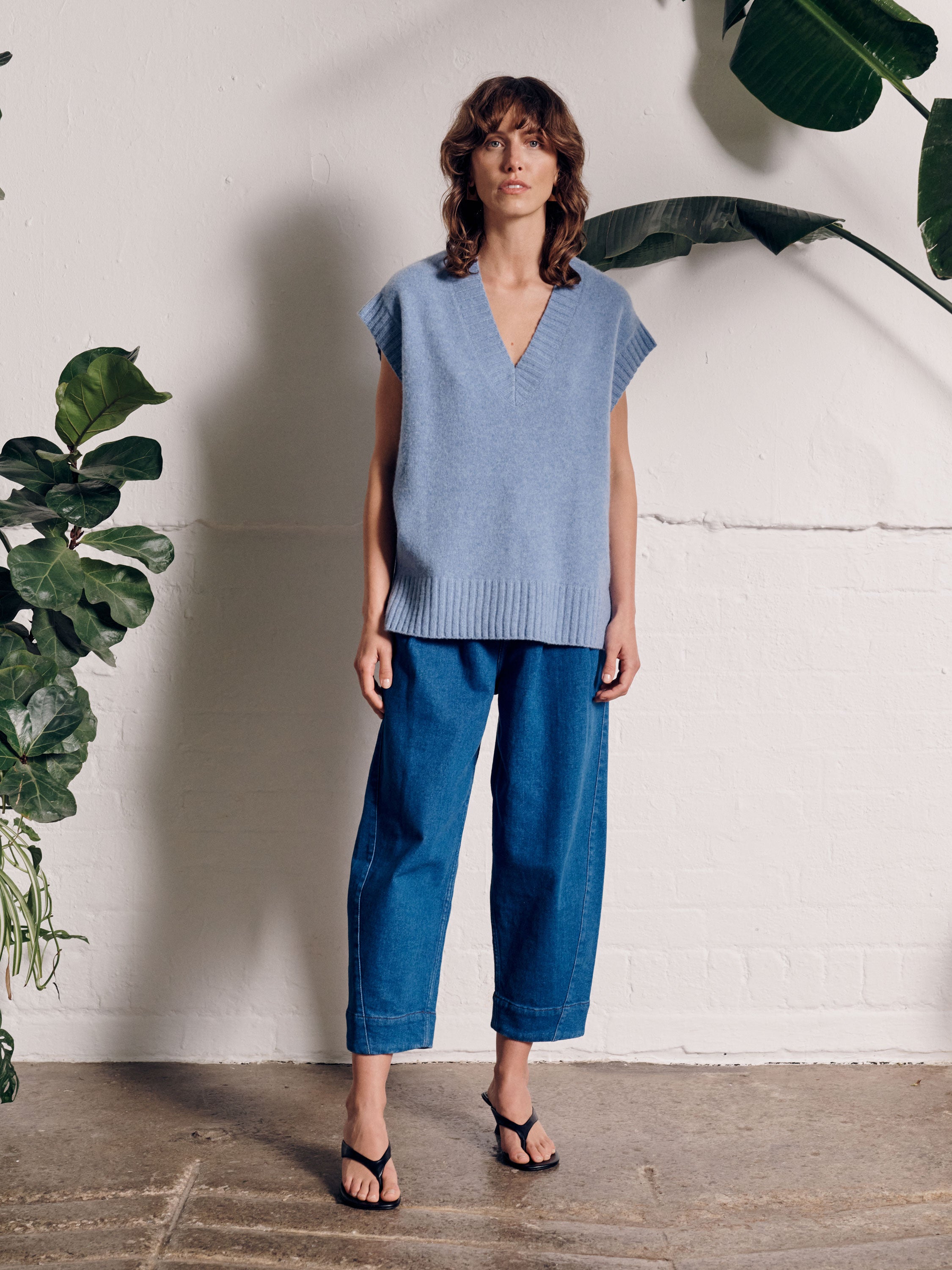 Women's Knitted Tabard in Beige – vivere-london